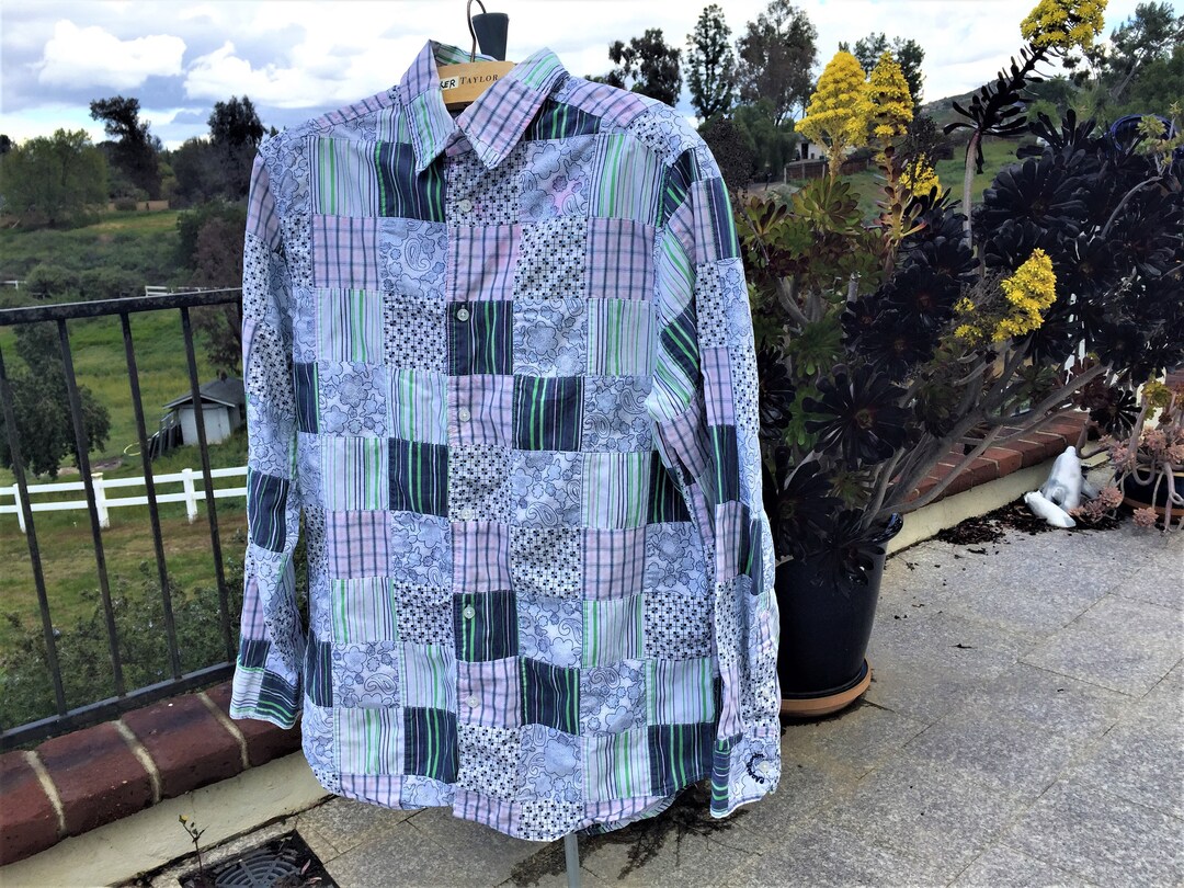 RALPH LAUREN CHAPS Denim Quilt Patch Oxford in Pinks and Baby Blue ...