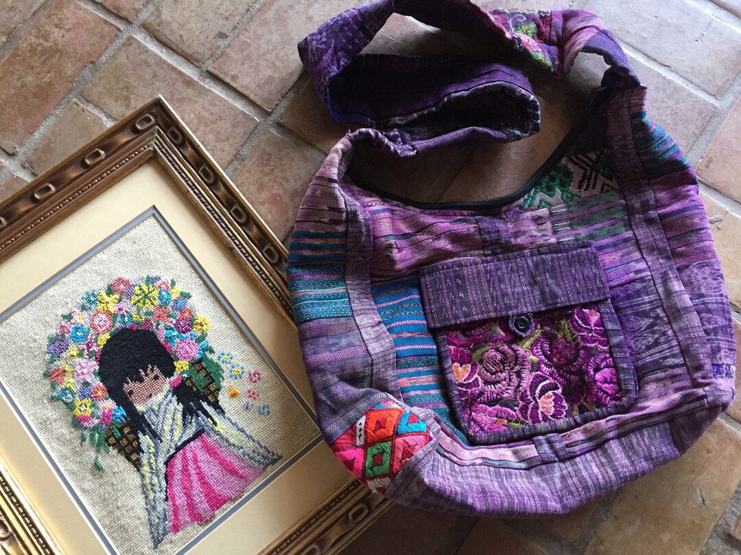 Guatemalan/mayan/huipal/tribal Crossbody Shoulder Bag/tote in Gemstone ...
