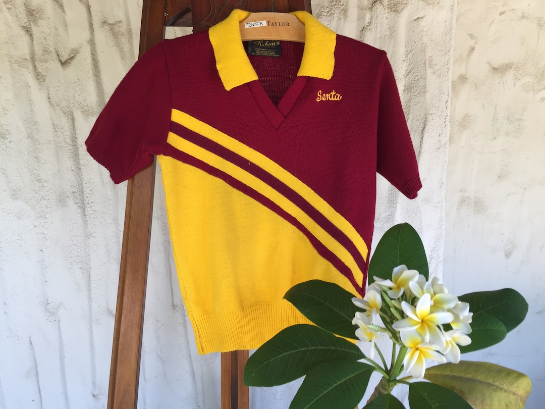 USC TROJAN CHEERLEADER Sweater Size Small by Dehen Knitting Company ...