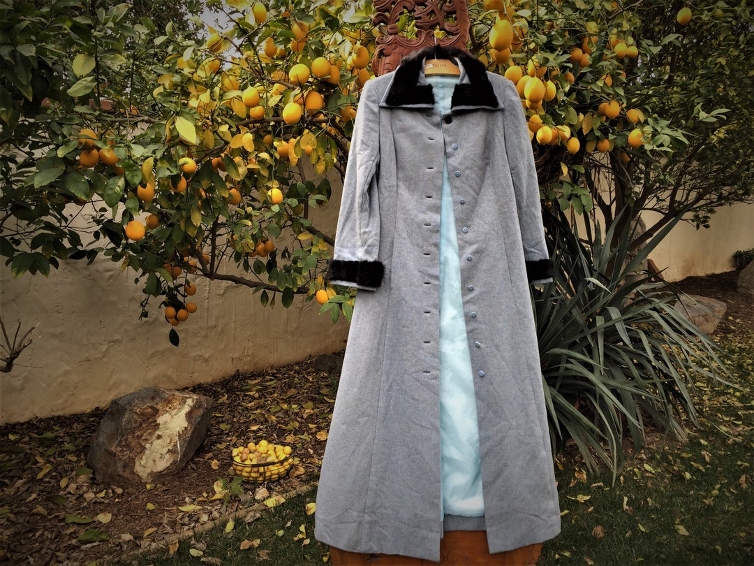 Arctic Blue Russian Princess Coat Floor Length Handmade 1980's Trimmed ...