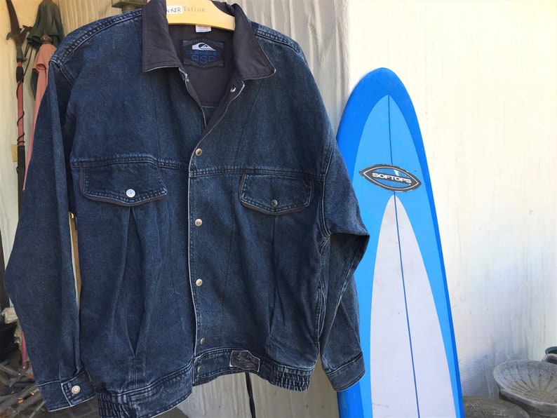 1980s QSD Quicksilver Design Denim Trucker/surfer Jacket Size Large ...