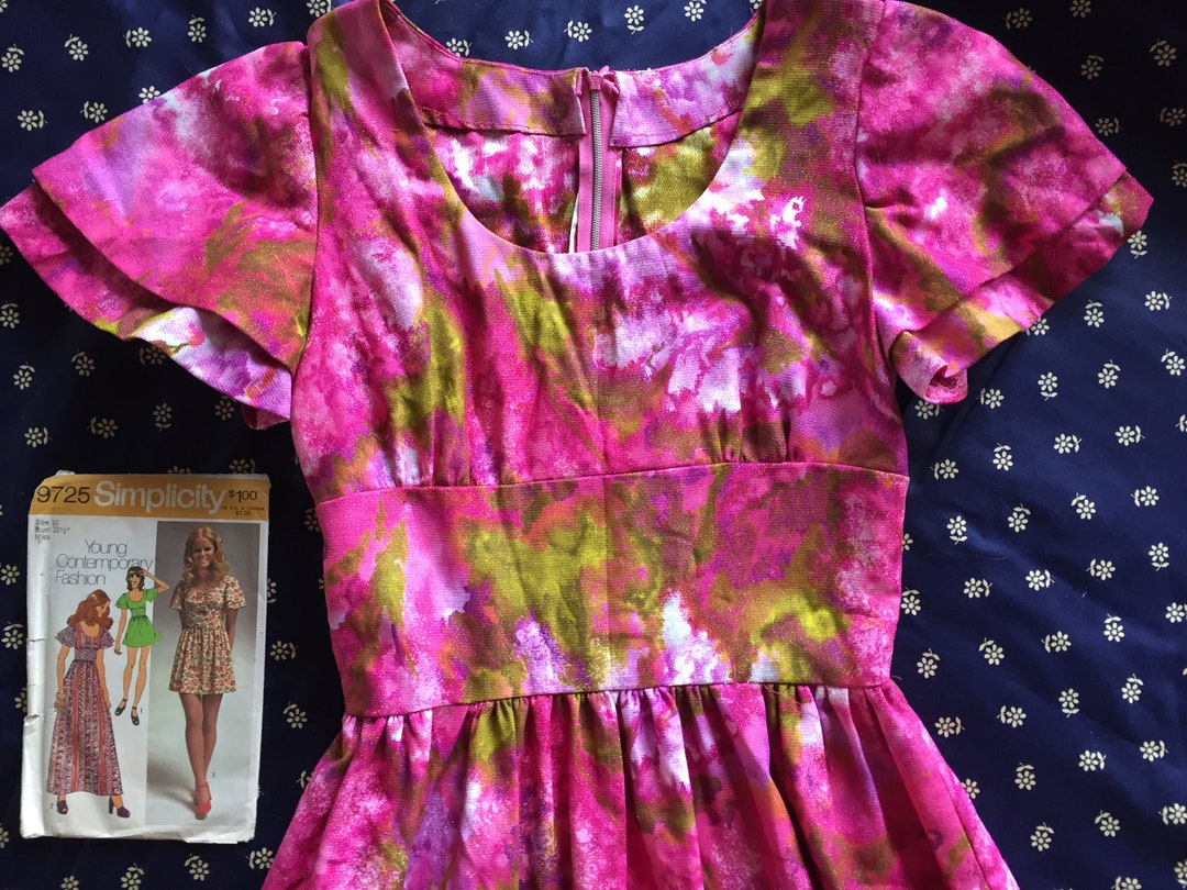 Gorgeous Party Dress Made of a Floral Bark Cloth Like Fabric is ...