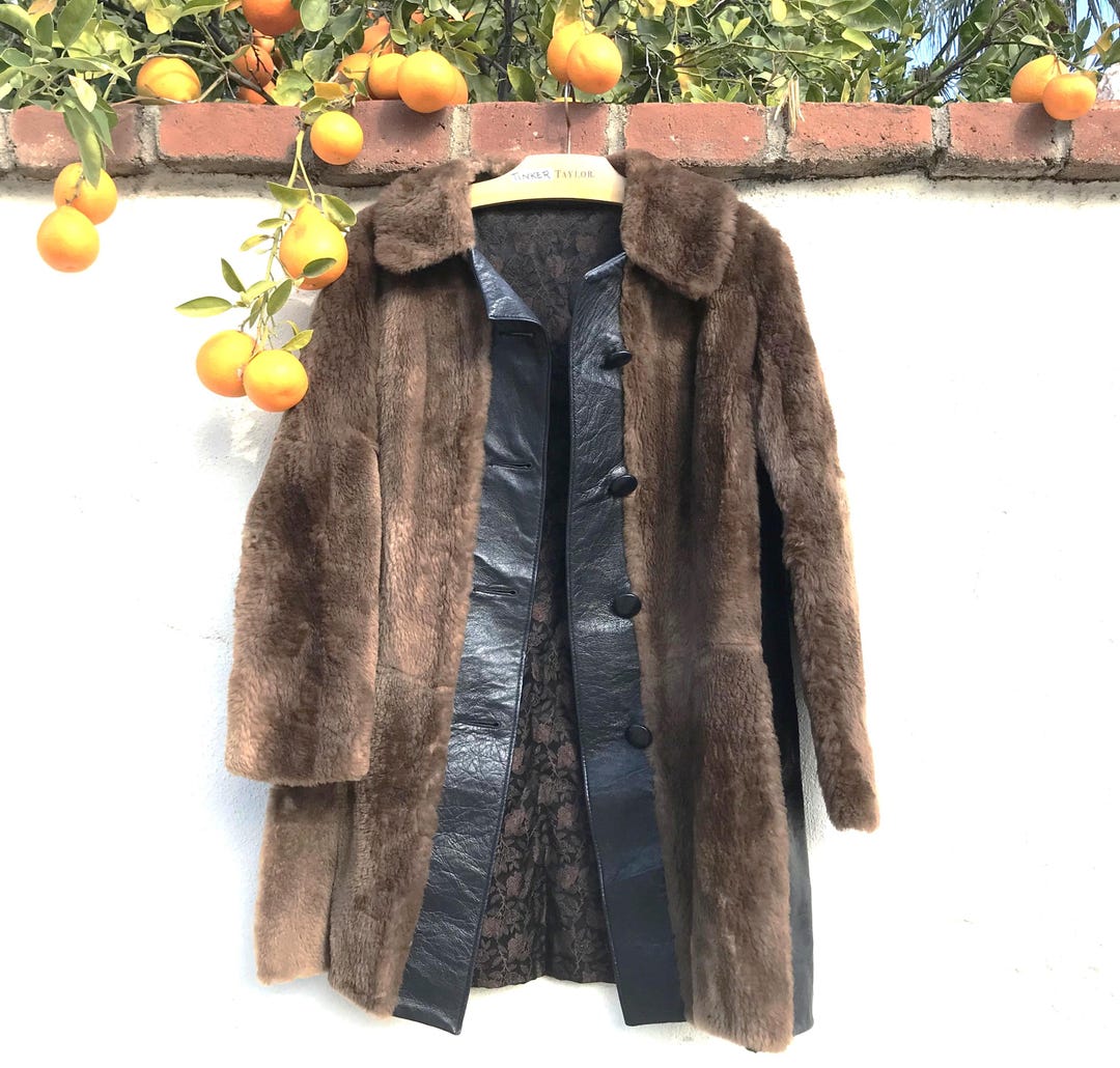 Handcrafted Kangaroo Fur Coat With Leather Accents, Panels in Front and ...