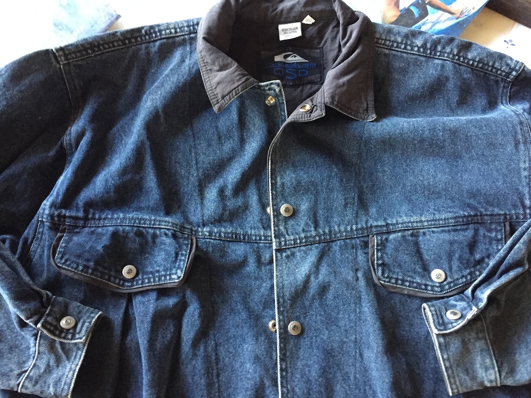 1980s QSD Quicksilver Design Denim Trucker/surfer Jacket Size Large ...