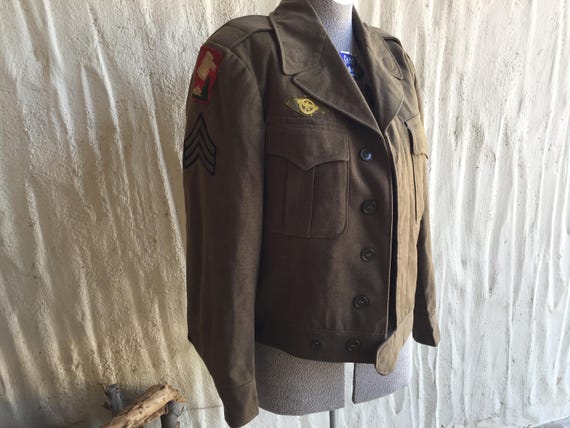 Rare 1940s Ike Eisenhower Military Jacket in Size 36R… - Gem
