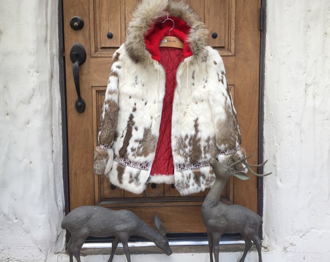 1960s Inuit Arctic Parka Alaskan Rabbit Fur Coat / Parka Kuspuk Style ...