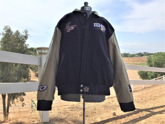 JH DESiGN NASCAR Varsity Jacket XL with Ivory Leather… - Gem
