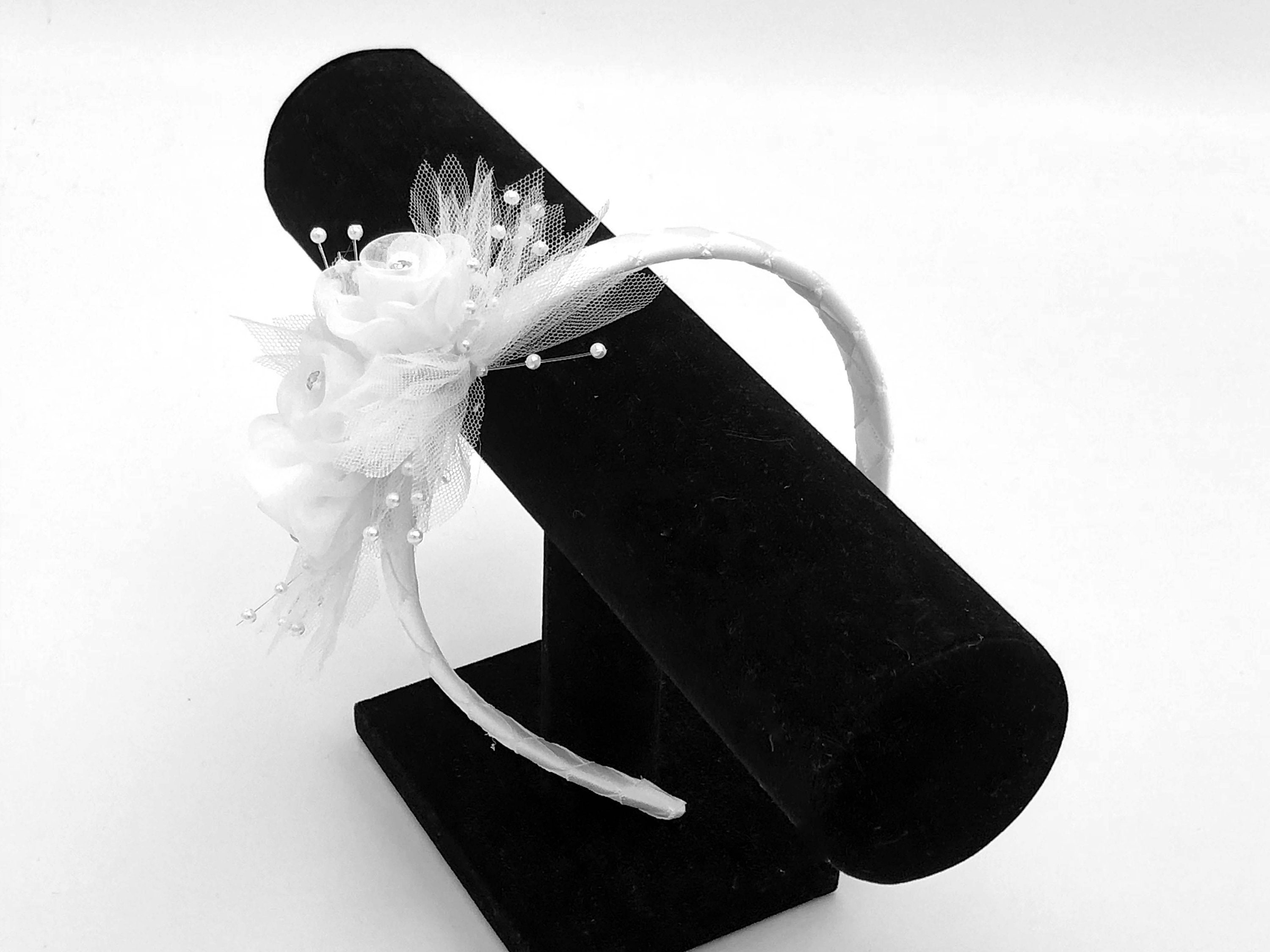 White Bridal Silk Headband First Holy Communion Headband | Etsy