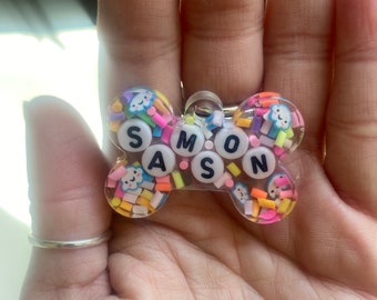 Floral Resin Dog Tag - Etsy