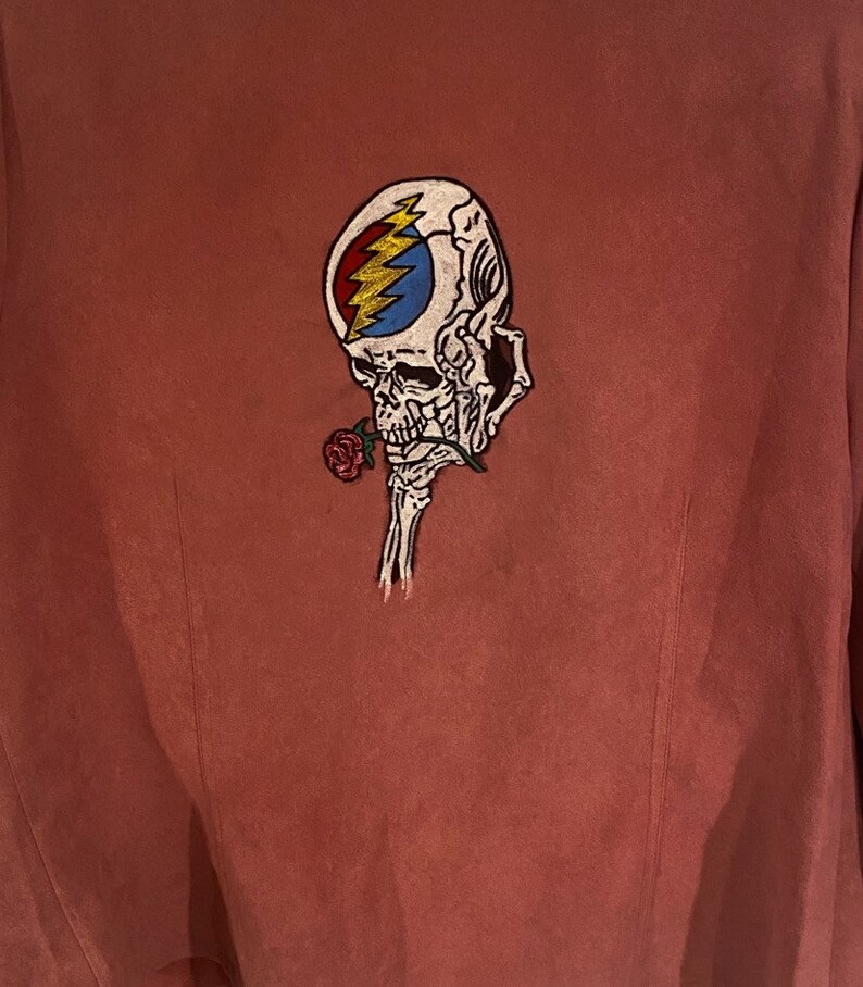 Grateful Dead Vintage Suedette Jacket Hand Painted/ One of a Kind - Etsy