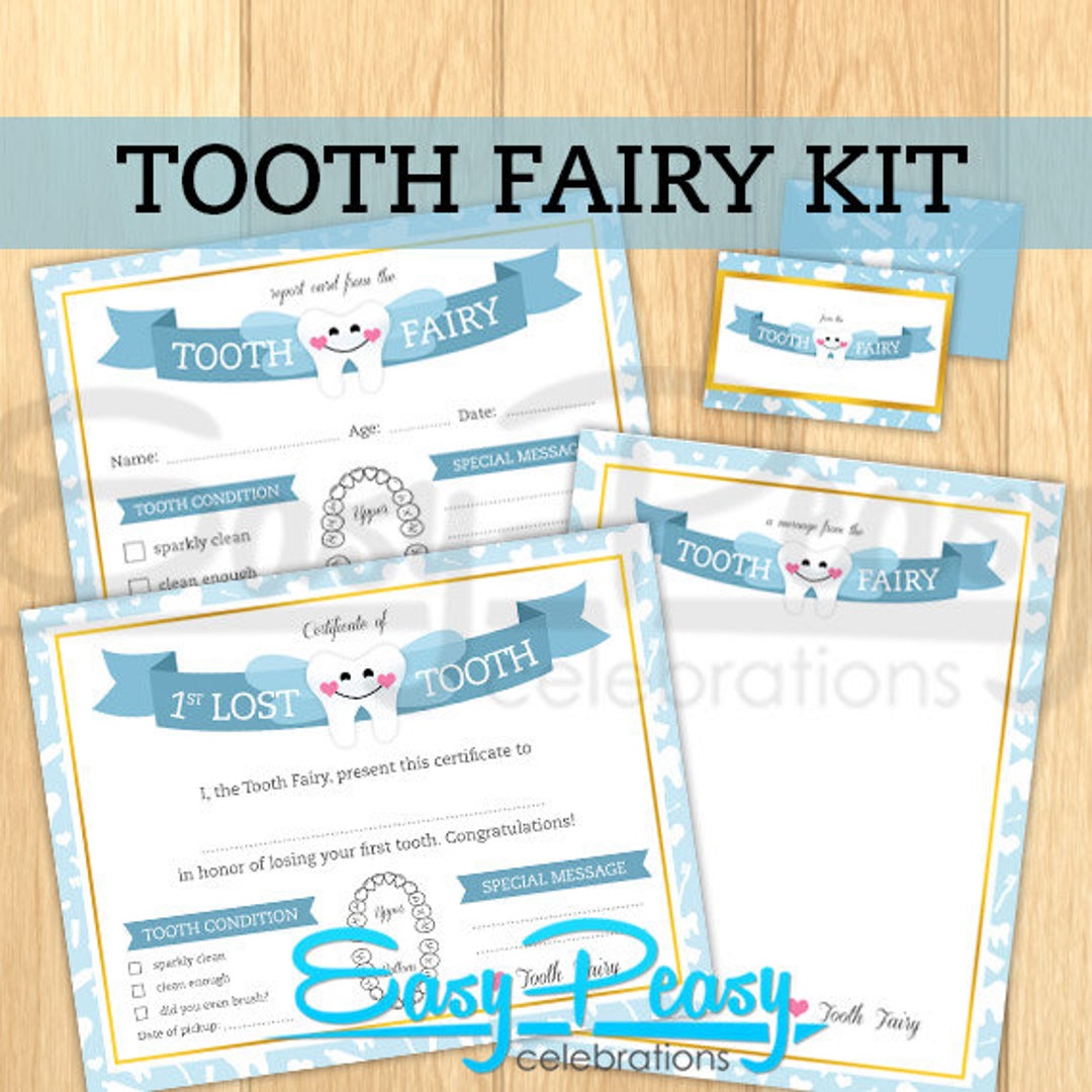 Customizable Tooth Fairy Kit - Certificates, Stationary and Envelope - Etsy