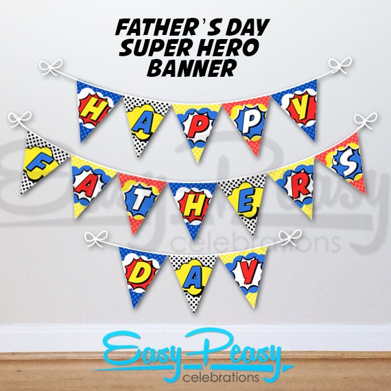 Super Hero Father's Day Banner - Etsy
