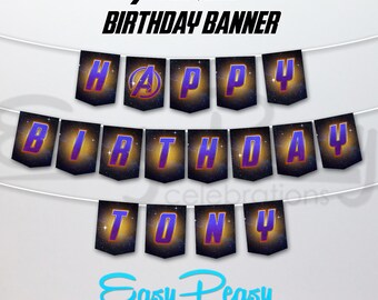 Thor Birthday Banner Printable Thor Happy Birthday Banner - Etsy