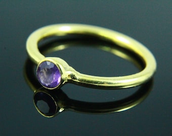 Amethyst gold ring | Etsy