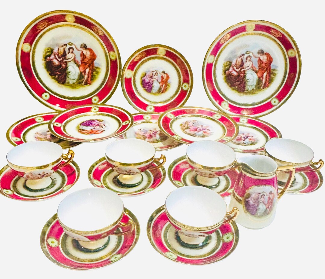 Teaset - Vintage EPIAG Czechoslovakia Tea Set – Rococo Pink & Gold ...