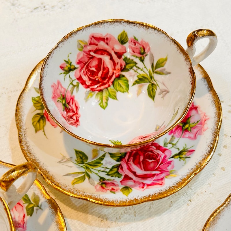 Vintage Pink Tea Set - Etsy