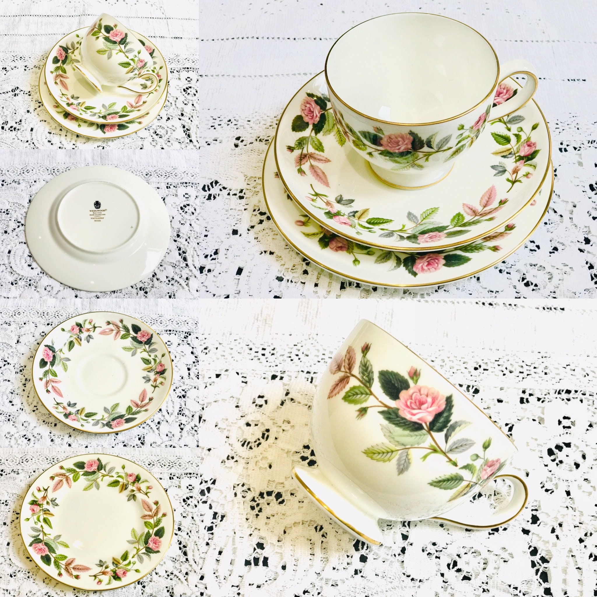 Wedgwood vintage bone plate China tea set saucer and small ceramic ...
