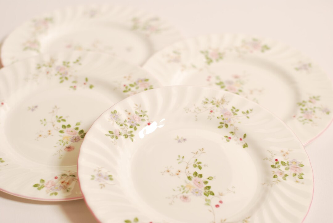 X 8 Pink Rose Side Plates Pattern “melrose” Plates by St Michael - Etsy