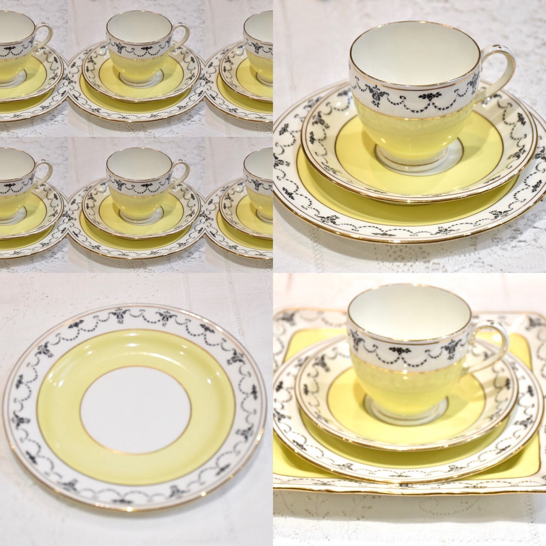 Vintage Yellow Tea Set by Fenton China, England Pattern Milo Teacups ...