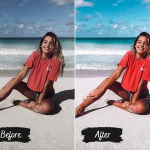 10 Blue Summer Lightroom Mobile Preset, Bright Summer Photo Editing ...
