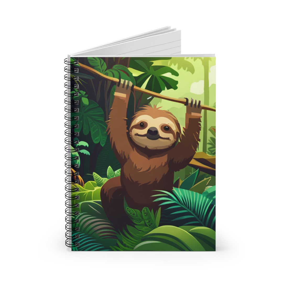 Spirit of the Sloth, Spiral Notebook, Ruled Lines, Small Notebook - Etsy