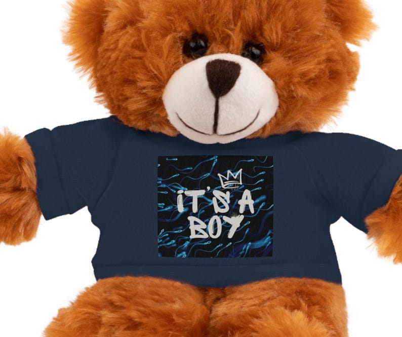 Baby Boy Gender Reveal Stuffed Animals With Tshirt, Nursery Gift, It's ...