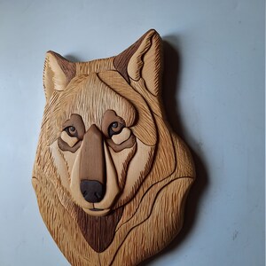 Wolf Wildlife Art/wolf Intarsia/wolf Wood Wallhanging/wolf Wood ...