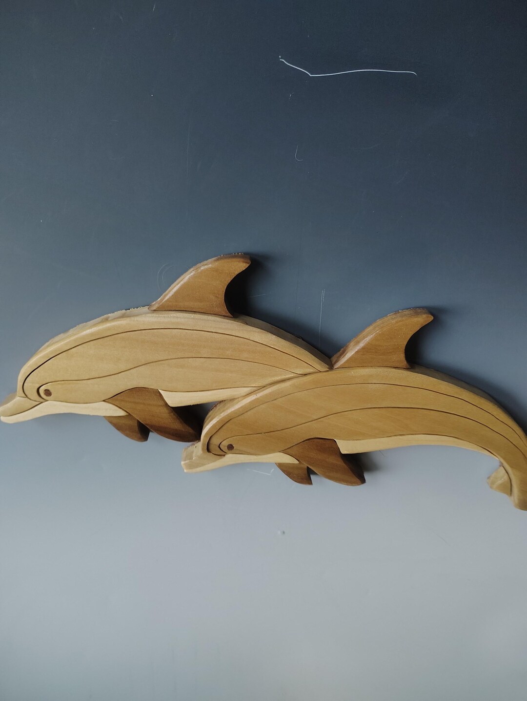 Intarsia Dolphine/dolphine Art/sea Life Art/dolphine Wall Art ...