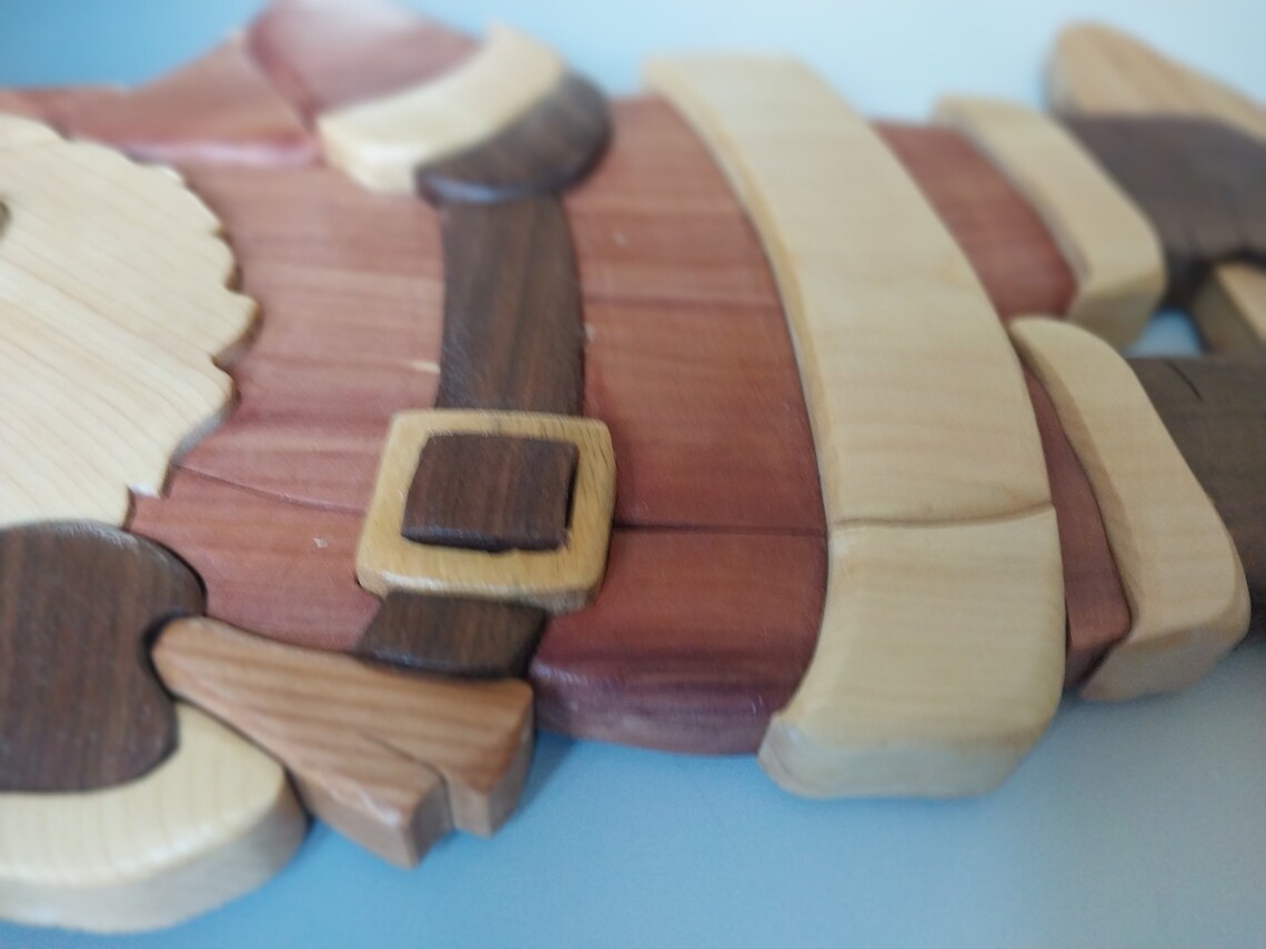 Santa/intarsia Santa/wallhanging Santa - Etsy