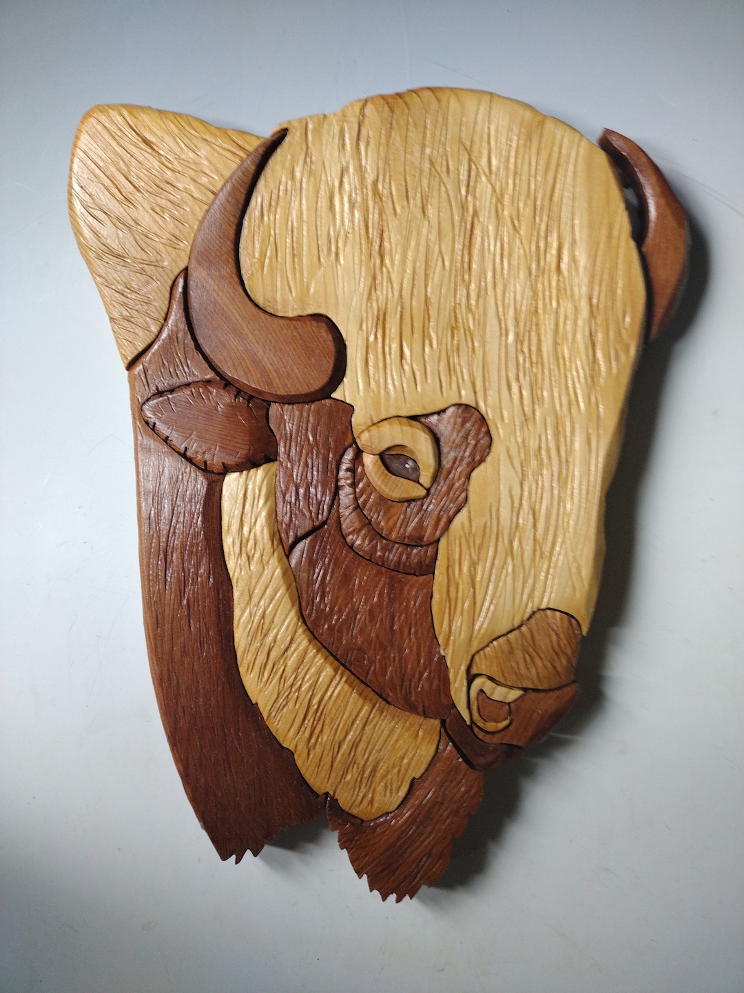 Intarsia Buffalo/wood Wall Art/western Art/intarsia/wild Life - Etsy