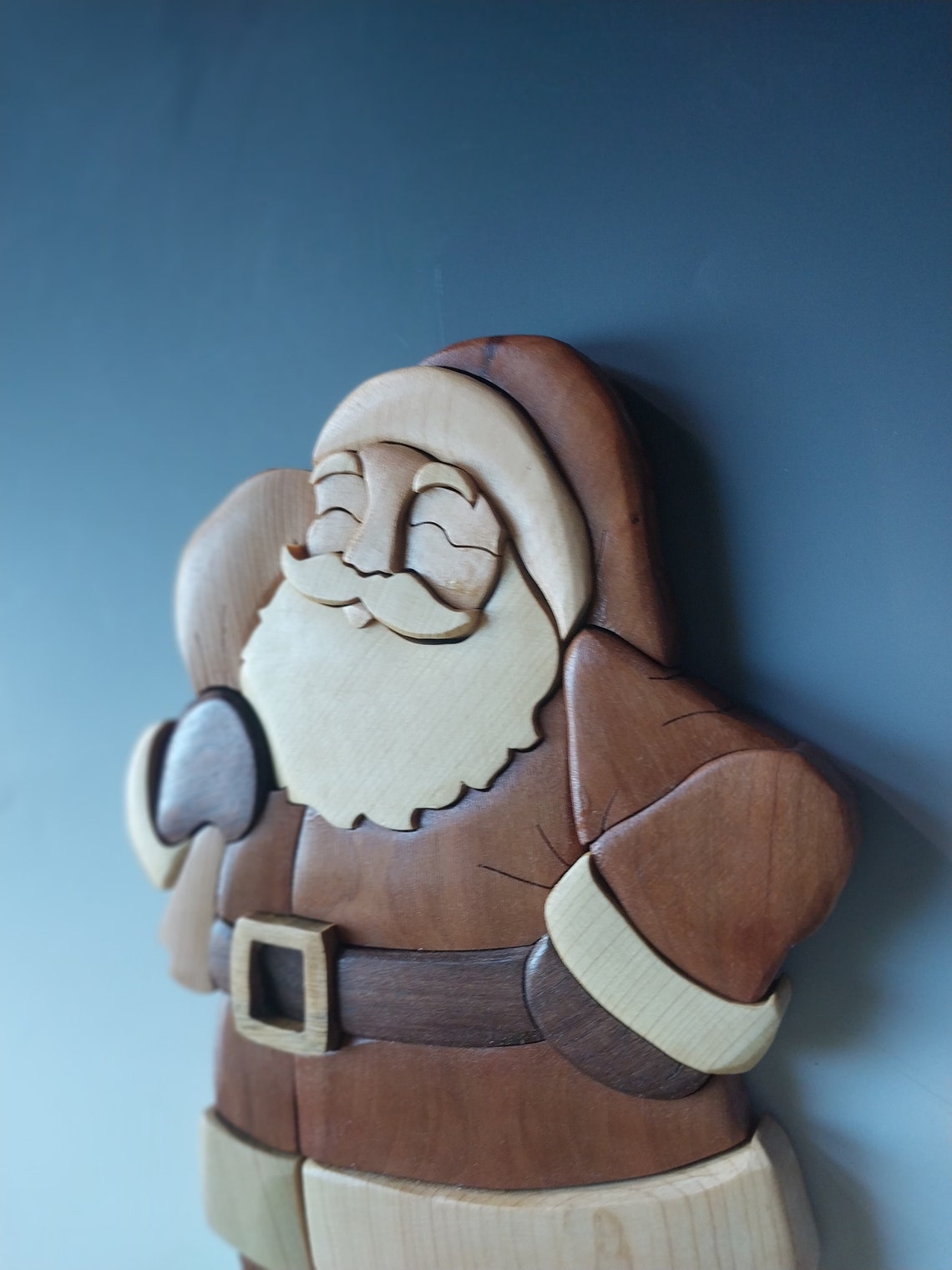 Santa/intarsia Santa/wallhanging Santa - Etsy