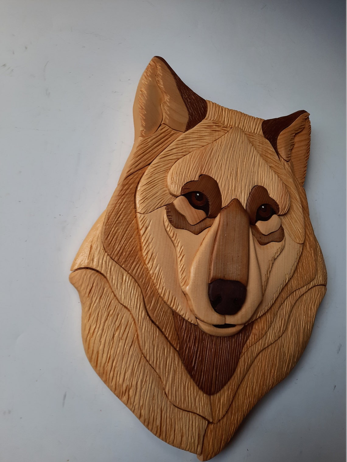 Wolf Wildlife Art/wolf Intarsia/wolf Wood Wallhanging/wolf Wood ...