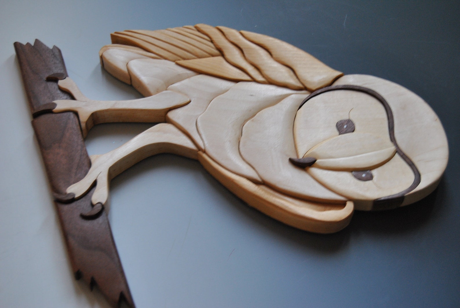 Barn Owl Wood Sculpture/intarsia Wood Barn Owl/handmade - Etsy Australia