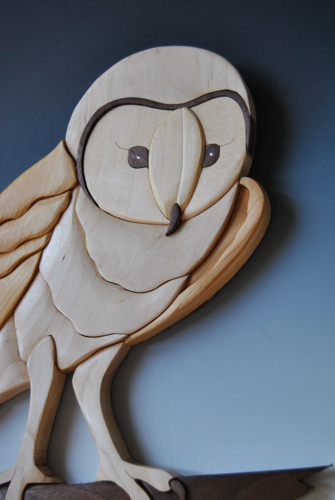 Barn Owl Wood Sculpture/intarsia Wood Barn Owl/handmade Owl/wildlife ...