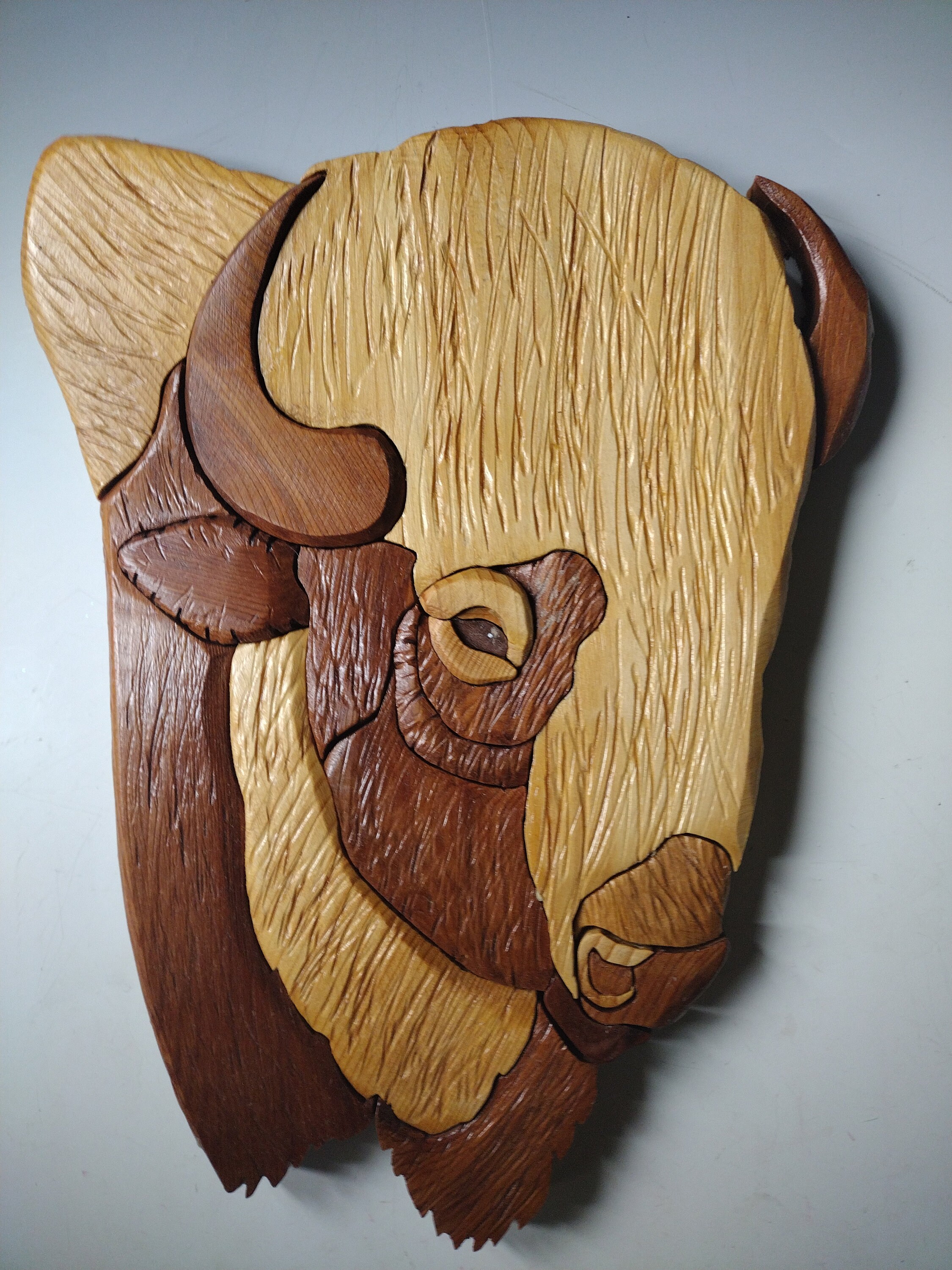 Intarsia Buffalo/wood Wall Art/western Art/intarsia/wild Life - Etsy