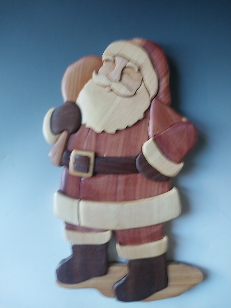 Santa/intarsia Santa/wallhanging Santa - Etsy