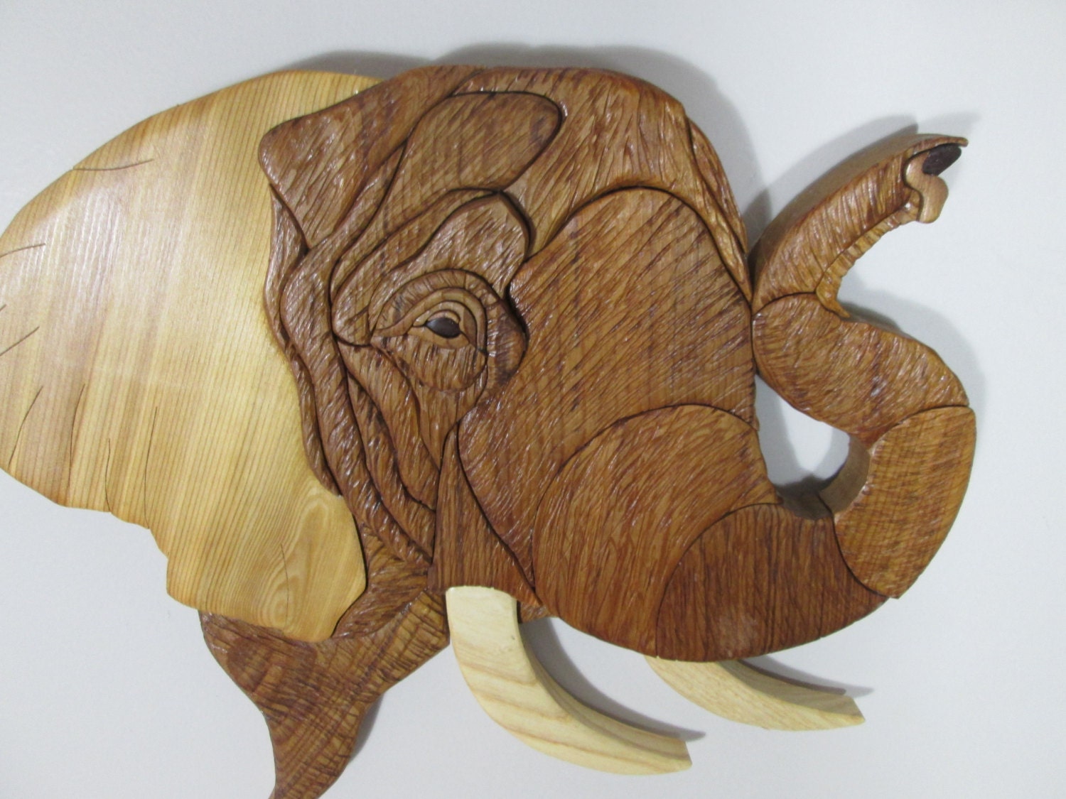 Elephant Wood /african Elephant Wildlife/elephant Intarsia /elephant ...