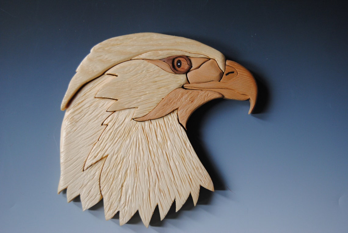 Bald Eagle Wallhanging Wood Intarsia Sculpture Mosiac Wallhanging ...