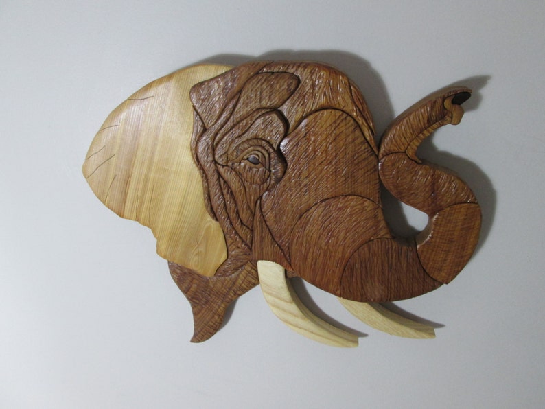 Elephant Wood /african Elephant Wildlife/elephant Intarsia - Etsy UK