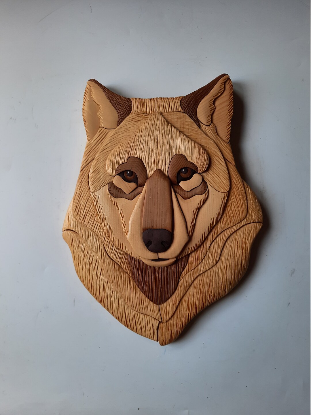 Wolf Wildlife Art/wolf Intarsia/wolf Wood Wallhanging/wolf Wood ...