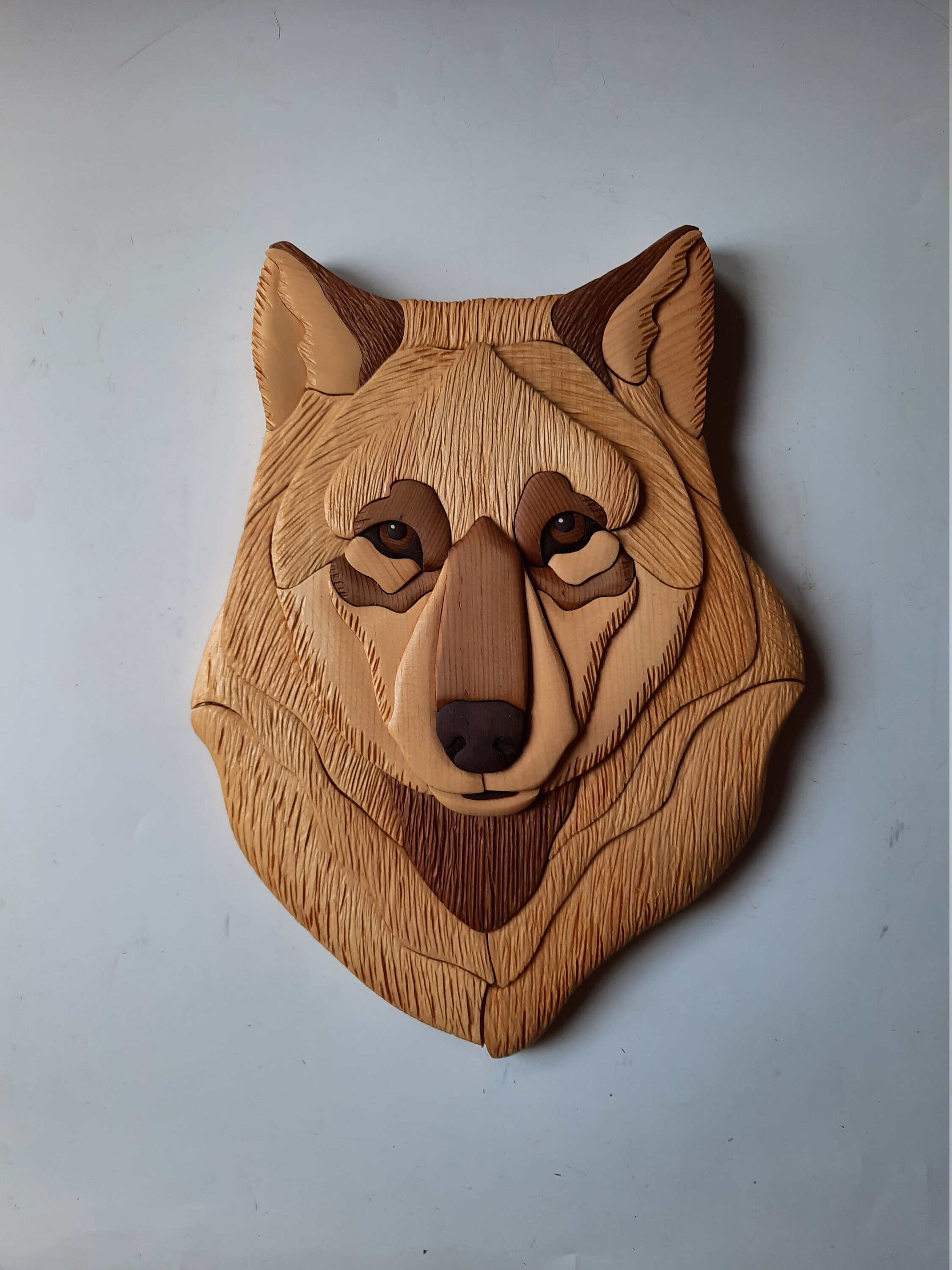 Wolf Wildlife Art/wolf Intarsia/wolf Wood Wallhanging/wolf Wood ...
