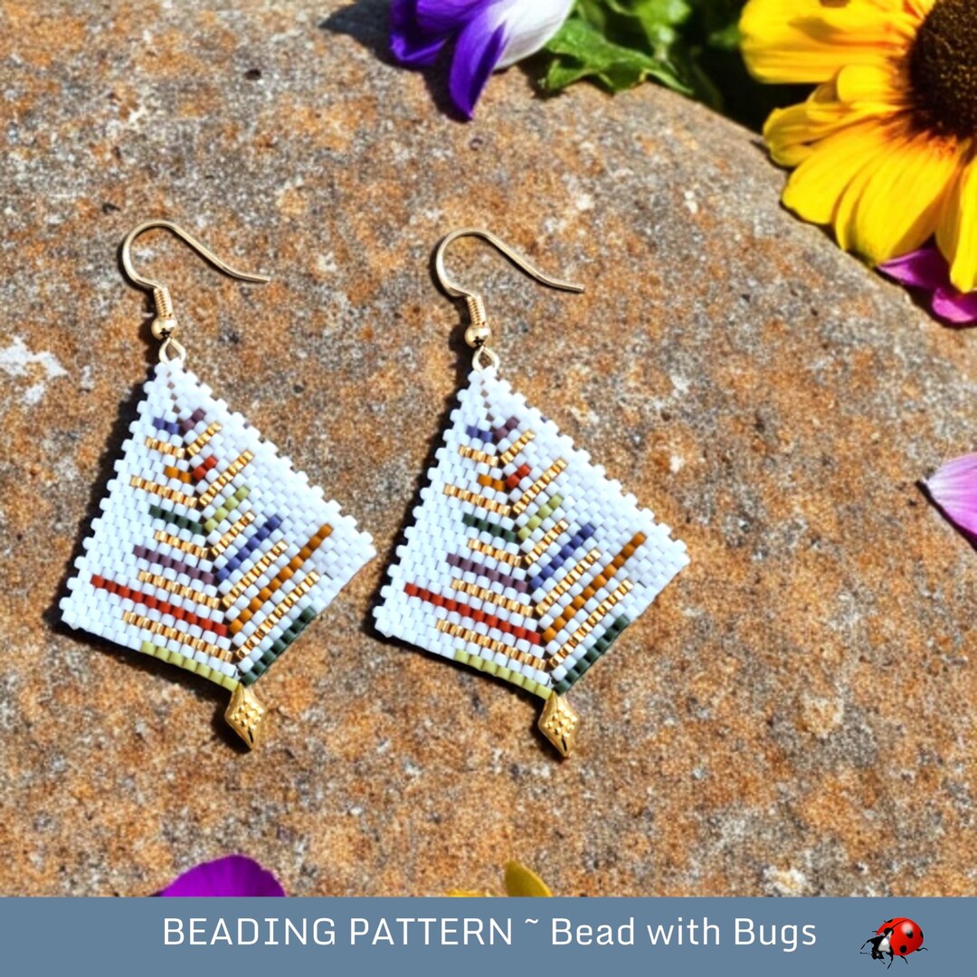 Peyote Stitch, Kite Earring Beading Pattern by Bead With Bugs ...