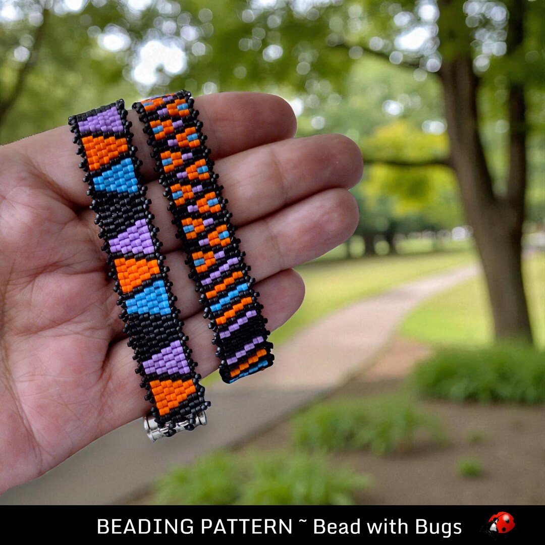2 Drop Peyote Stitch Bracelet Pattern, Mid Century Wrap, PDF Download ...