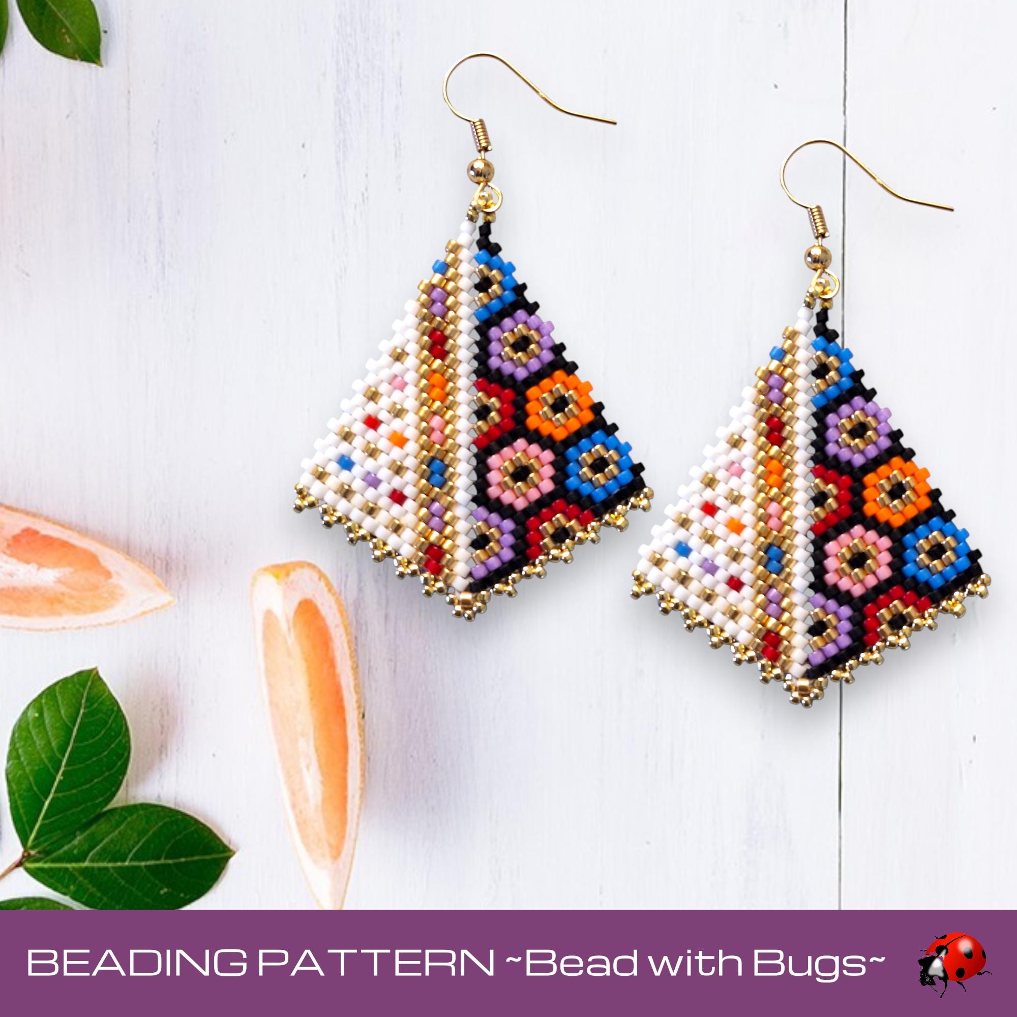 Peyote Stitch, Kite Earring Beading Pattern FOREVER YOUNG, PDF - Etsy