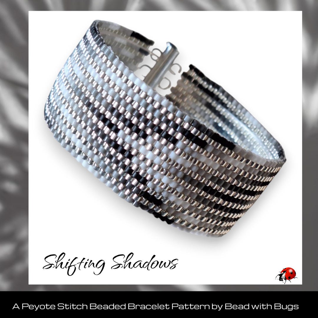 SHIFTING SHADOWS: A Peyote Stitch Beaded Bracelet Pattern by Bead With Bugs - Etsy