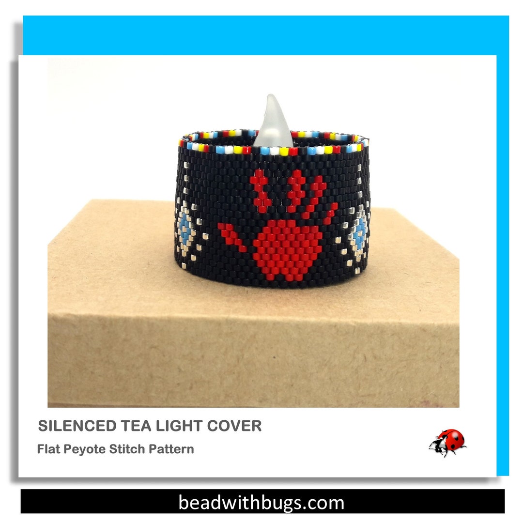 SILENCED: Peyote Stitch Beaded Tea Light Cover Pattern by Bead With ...