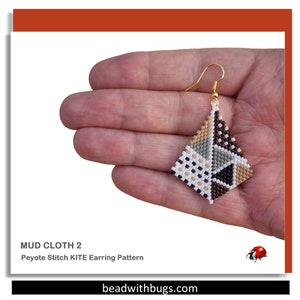 Peyote Stitch, Kite Earring Beading Pattern by Bead With Bugs, Mud ...