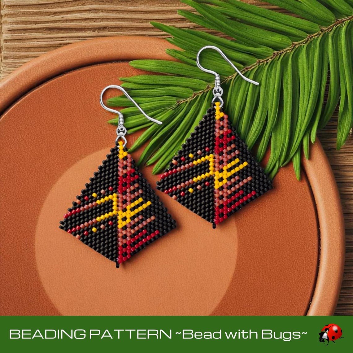 Peyote Stitch, Kite Earring Beading Pattern ETERNAL FLAME, PDF - Etsy