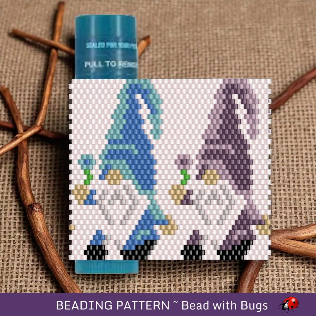 Beaded Lip Balm Cover Pattern: Gnome Design (PDF Pattern - Etsy