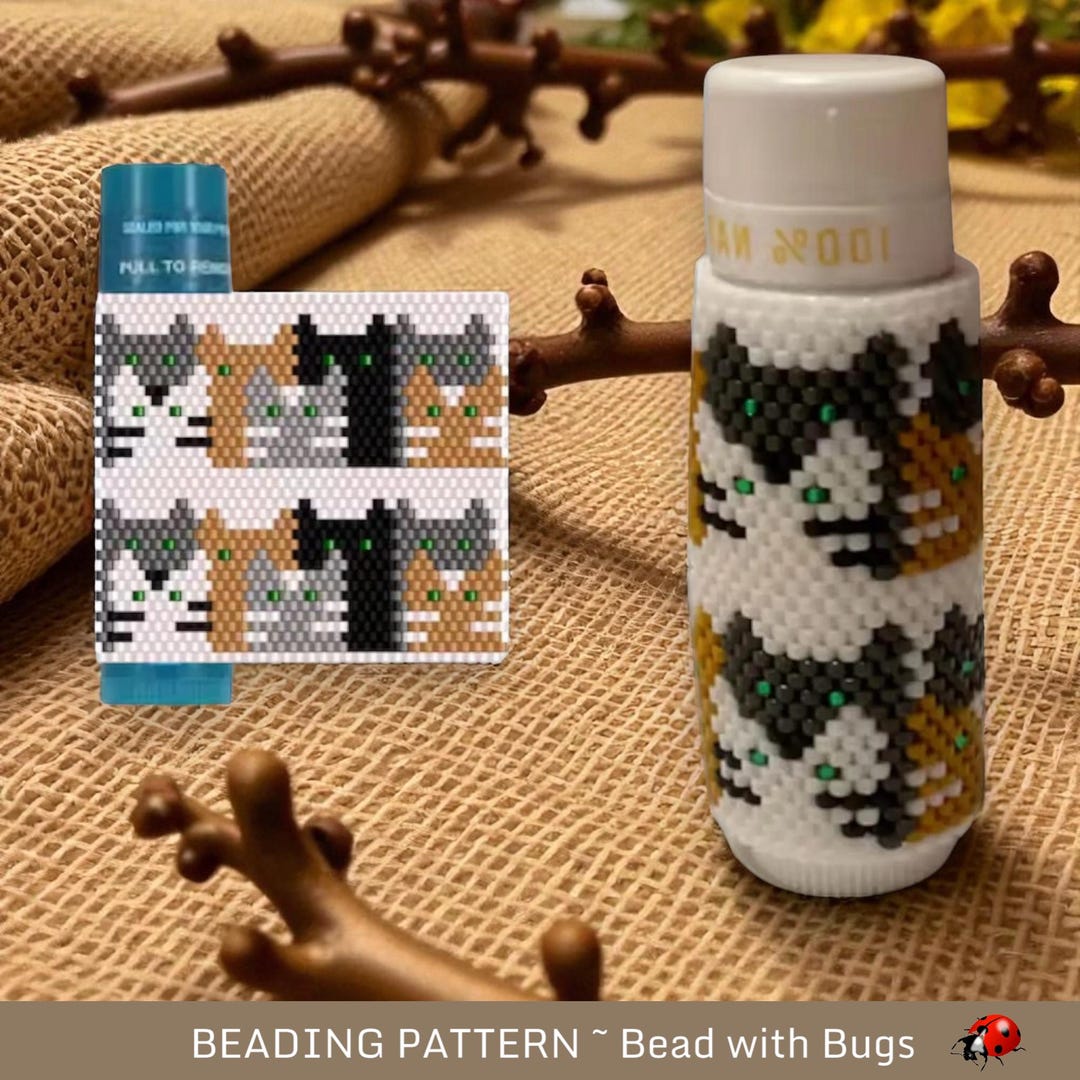 Beaded Lip Balm Cover Pattern: Cats Design (PDF Pattern - Etsy